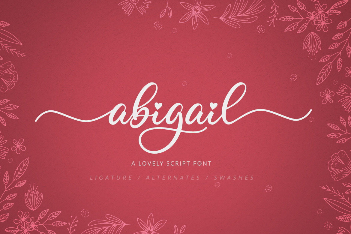 Abigail, a Script Font by Hustletter
