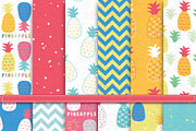 Summer Pineapple Digital Paper, an Illustration by YenzArtHaut