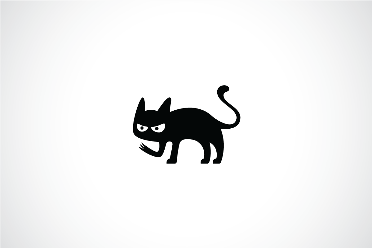 Black Mad Cat Logo Template, a Branding & Logo Template by Heavtryq Design
