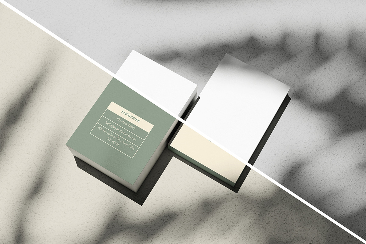 Clean Vertical Business Card Mockup