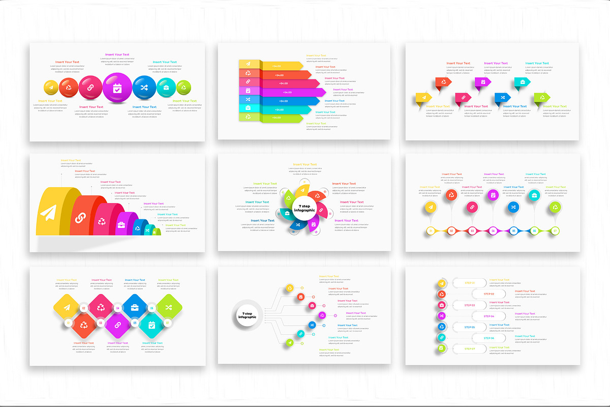 Seven Step Infographic Presentation | Creative Market