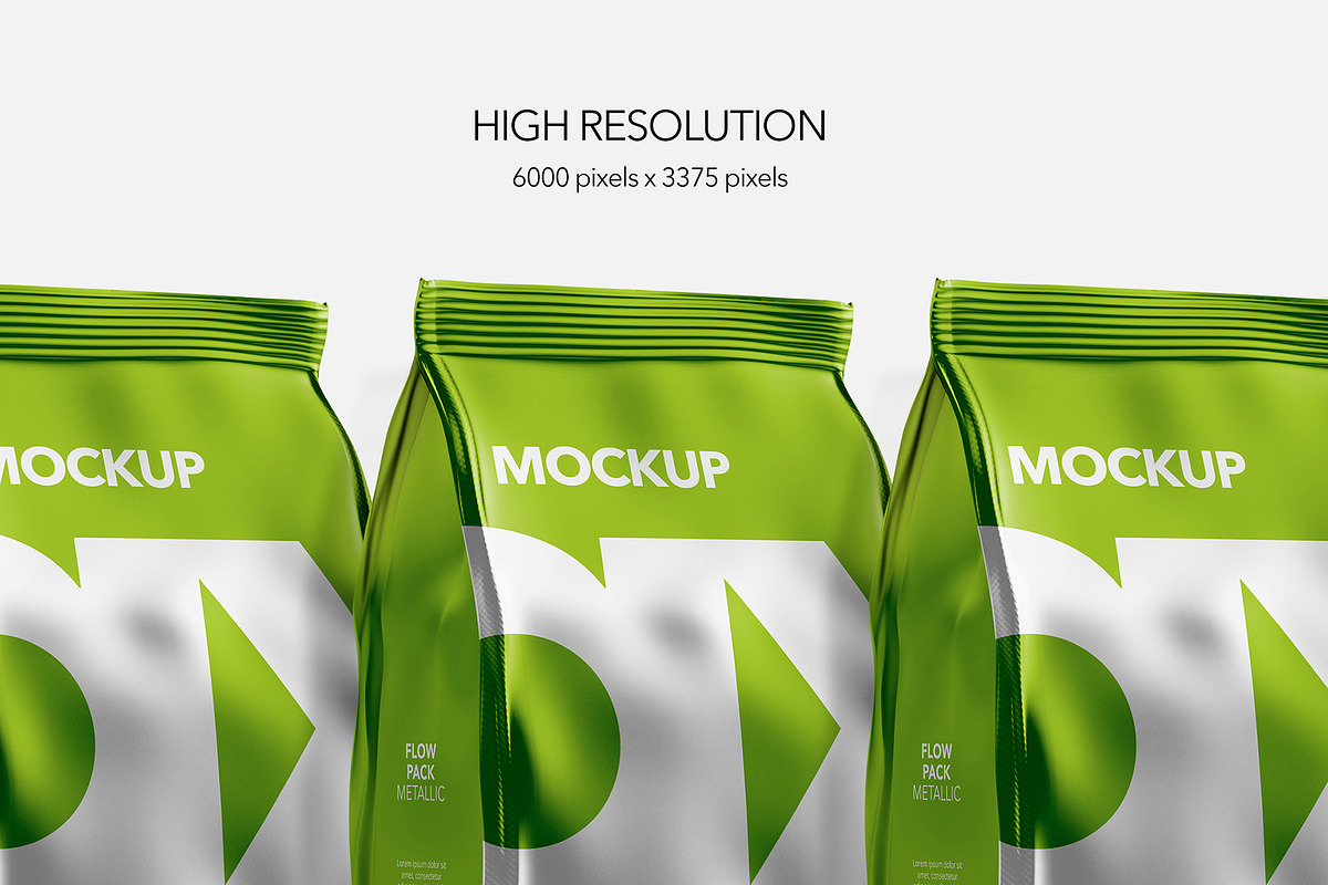 Flow Pack - Mockup - Metallic, a Packaging Mockup by Graxaim Mock-up