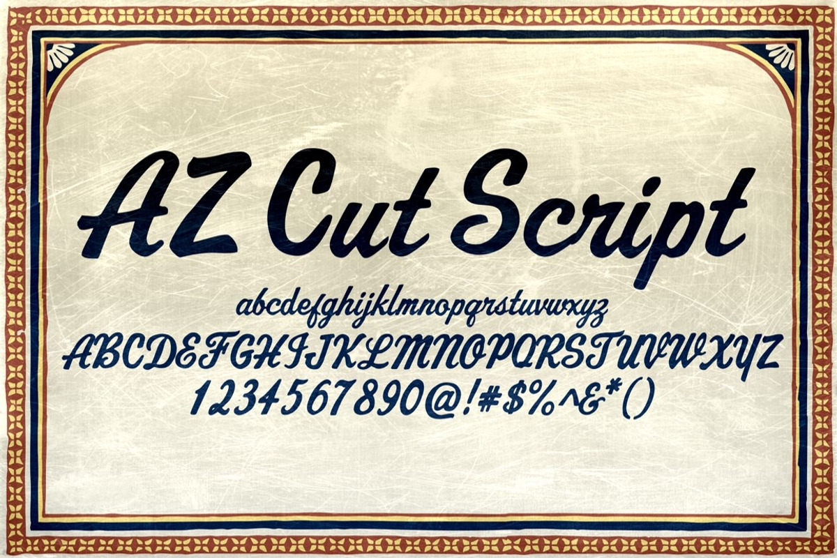 AZ Cut Script, a Script Font by Artistofdesign