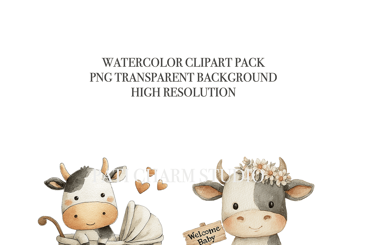 20 Baby Cow Clipart