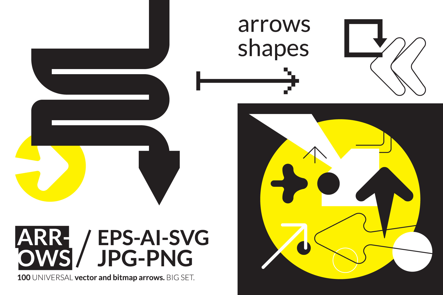 100 Arrows Set, an Object Graphic by softulka
