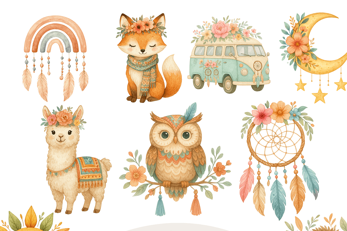 Boho Clipart Bundle
