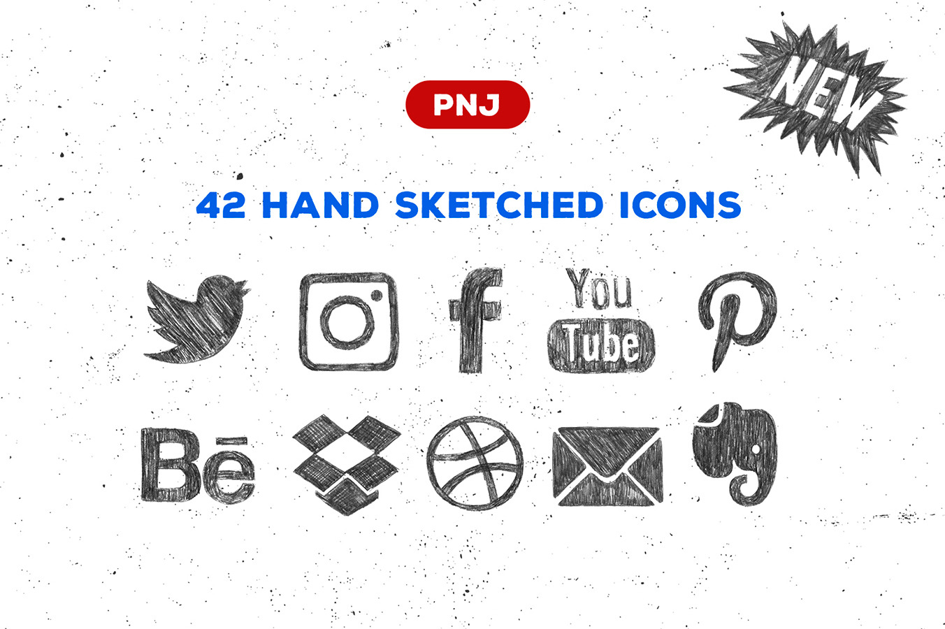Sketchy social media icons set, an Icon by SoNice | Creative Market