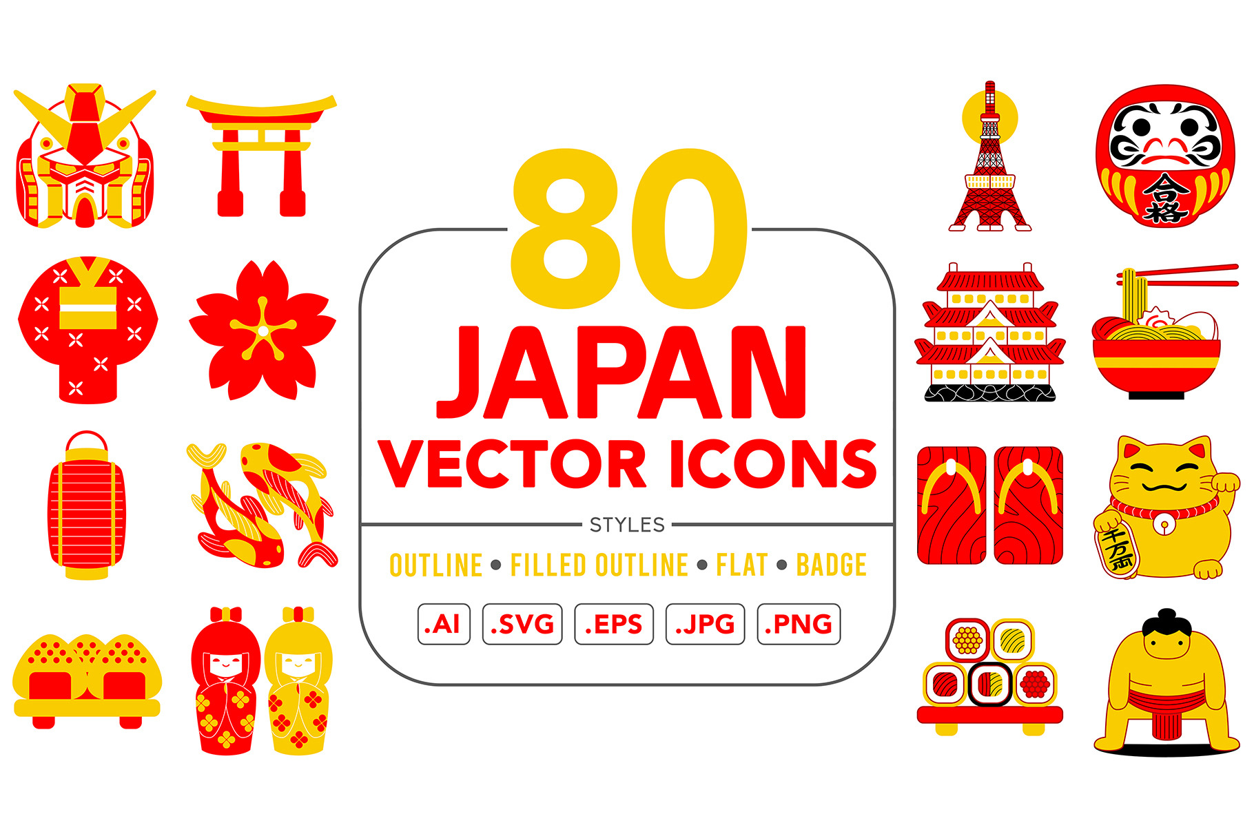 Japan Vector Icons | Icons ~ Creative Market