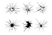 Broken Window Cracks Set. Vector | Graphic Objects ~ Creative Market