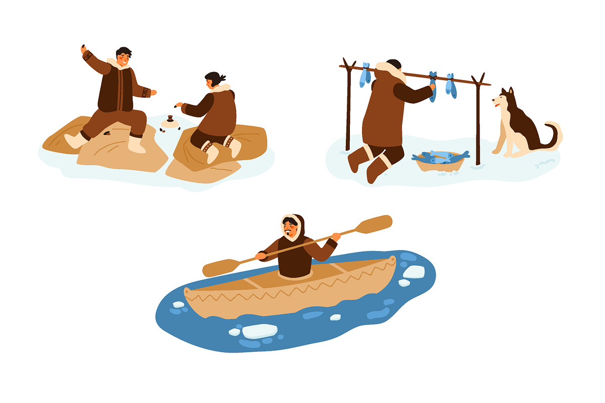 Inuit people set, a Person Illustration by Good Studio