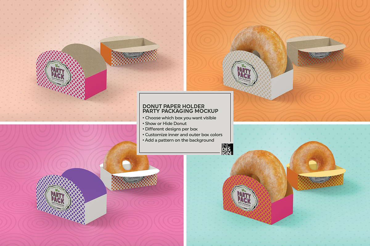 Party Donut Paper Holder, a Cups & Container Mockup by INCDesign