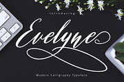 Evelyne script, a Script Font by Raseuki