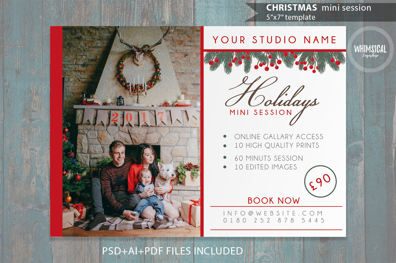 Holidays Mini Session Template photo, a Flyer Template by Whimsical ...