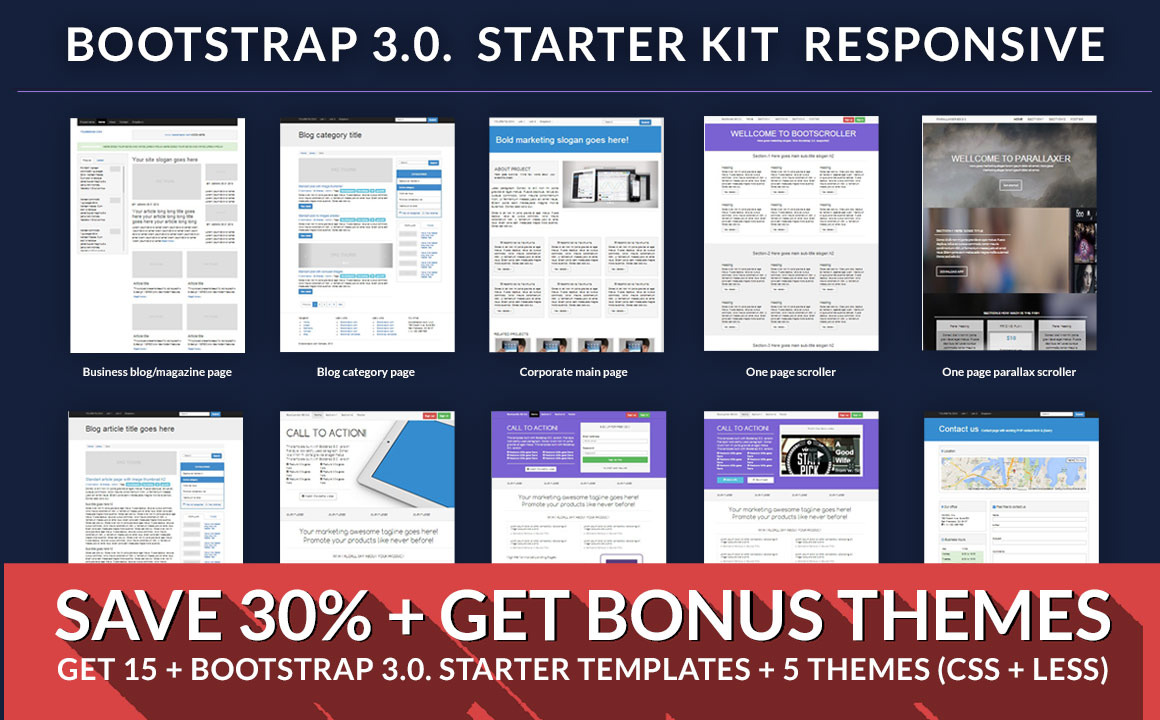 Bootstrap starter responsive KIT, a Websites & App Template by ...
