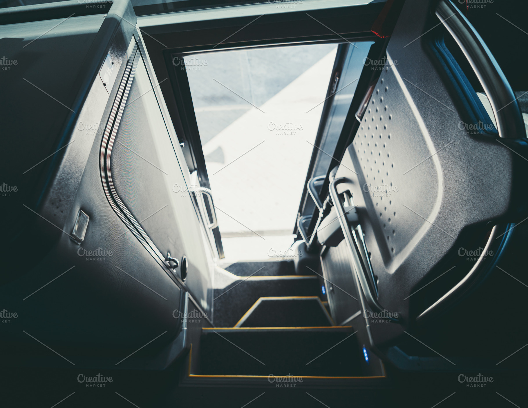 Entrance of an intercity regular bus, a Transportation Photo by SkyNext ...