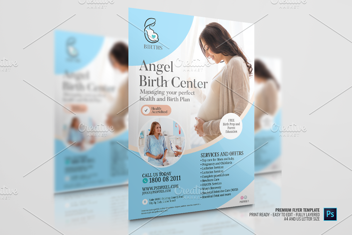 Birth Center Promotional Flyer, a Flyer Template by PSDPixel