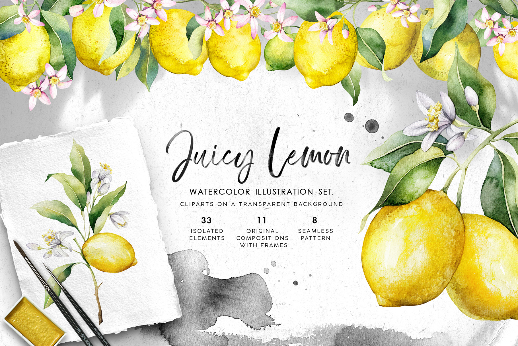 Juicy Lemon. Watercolor, a Decorative Illustration by AleksaArt ...