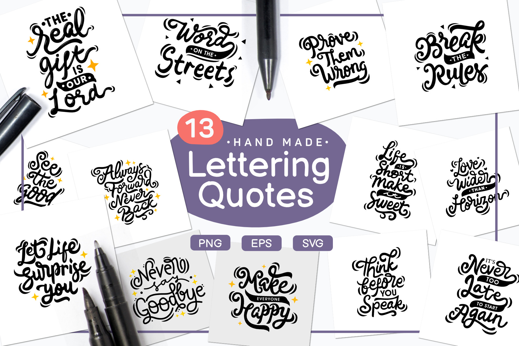 Lettering Quotes Collection, a Background Graphic by VitaminRGB