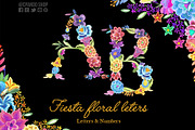 Fiesta floral alphabet clip art, a Graphic by CpandoShop | Creative Market