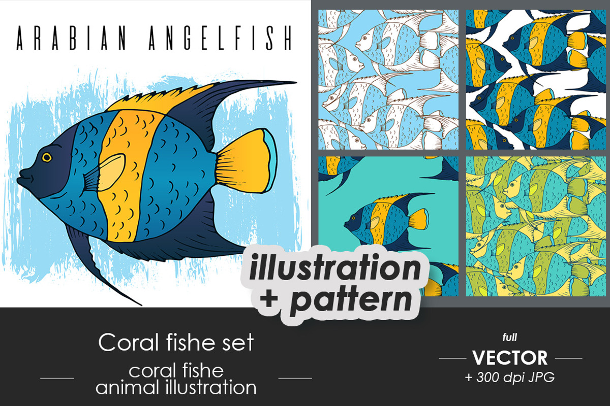Coral fish illustration, patterns, an Animal Illustration by OKart ...