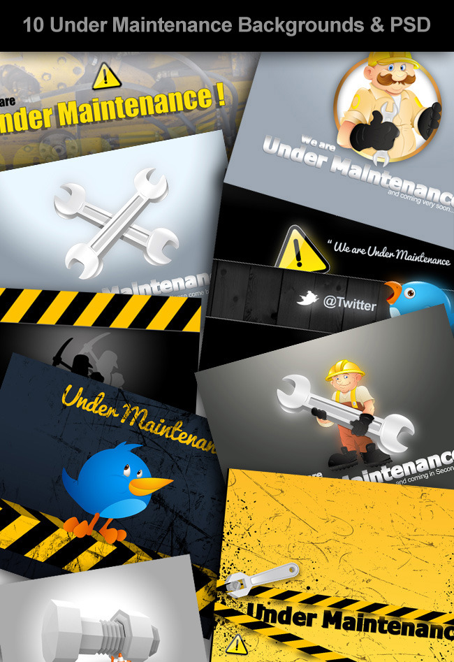 Under Maintenance Backgrounds, a Templates & Theme by TrueMitra Designs