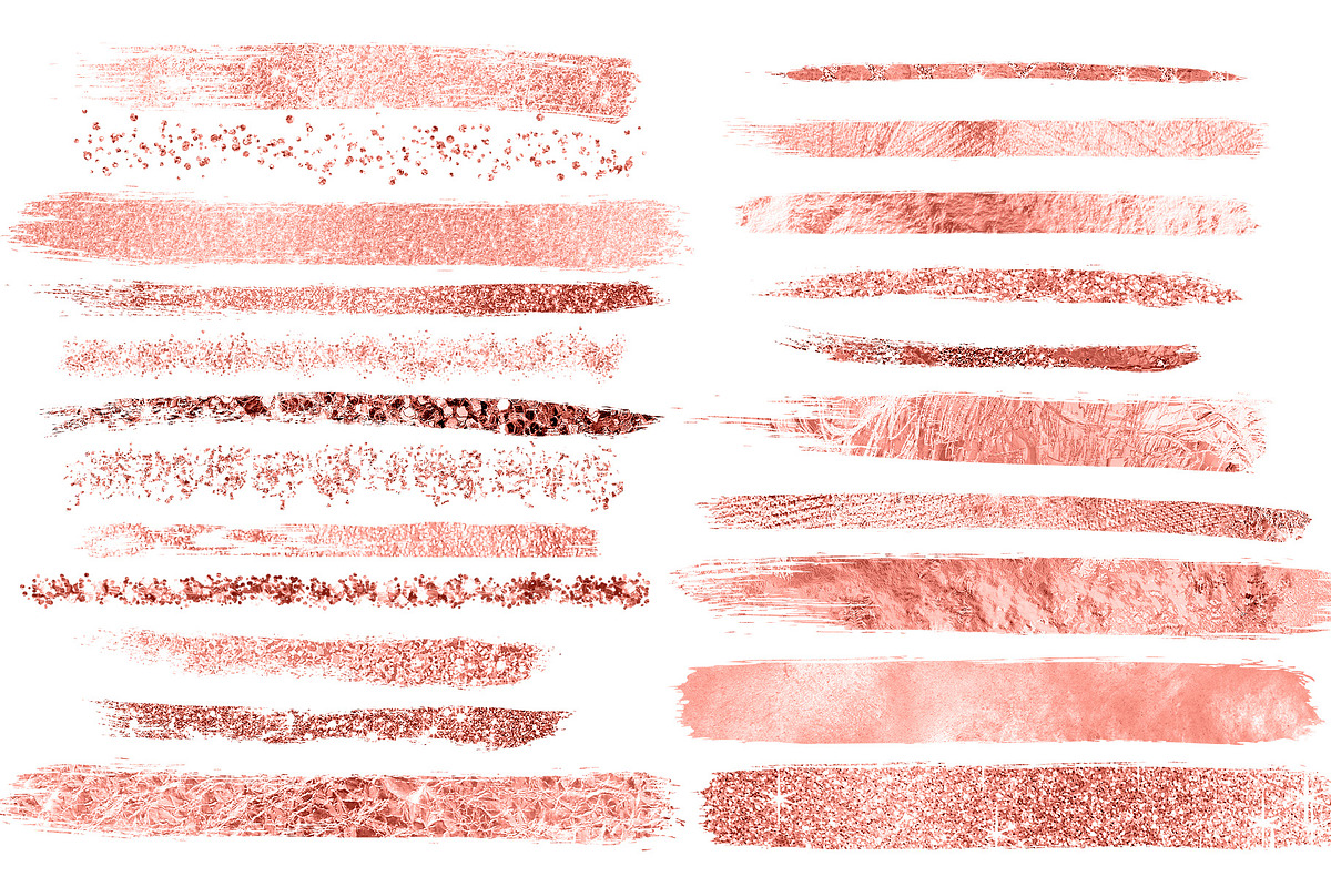 Rose Gold Paint Brush Strokes, a Texture Graphic by Nifty Template Studio