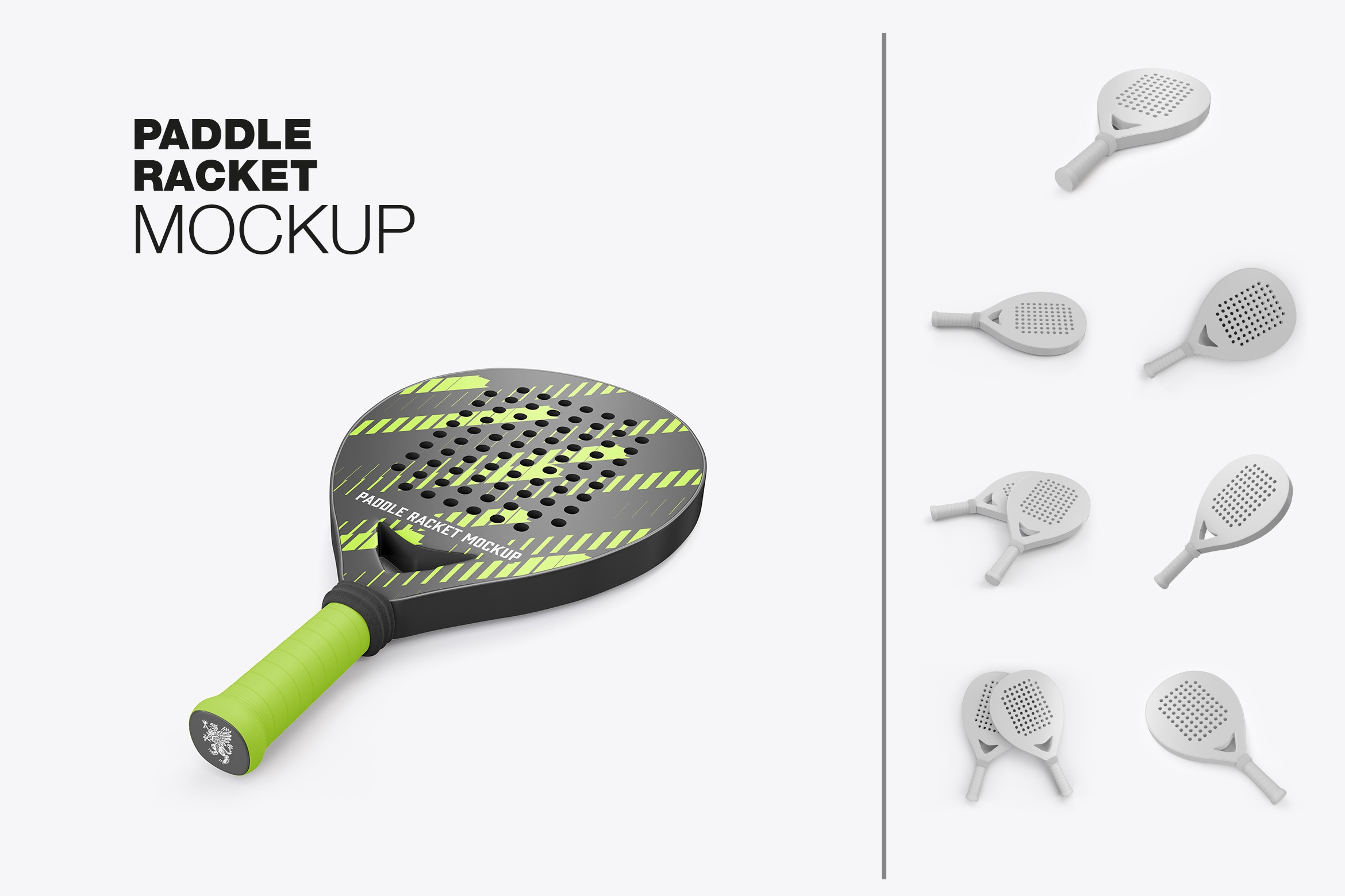Paddel Racket Mockup, a Product Mockup by OneVectorStock | padel mockup ...