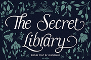 The Secret Library // Vintage Italic, a Handwritten Font by PeachCreme