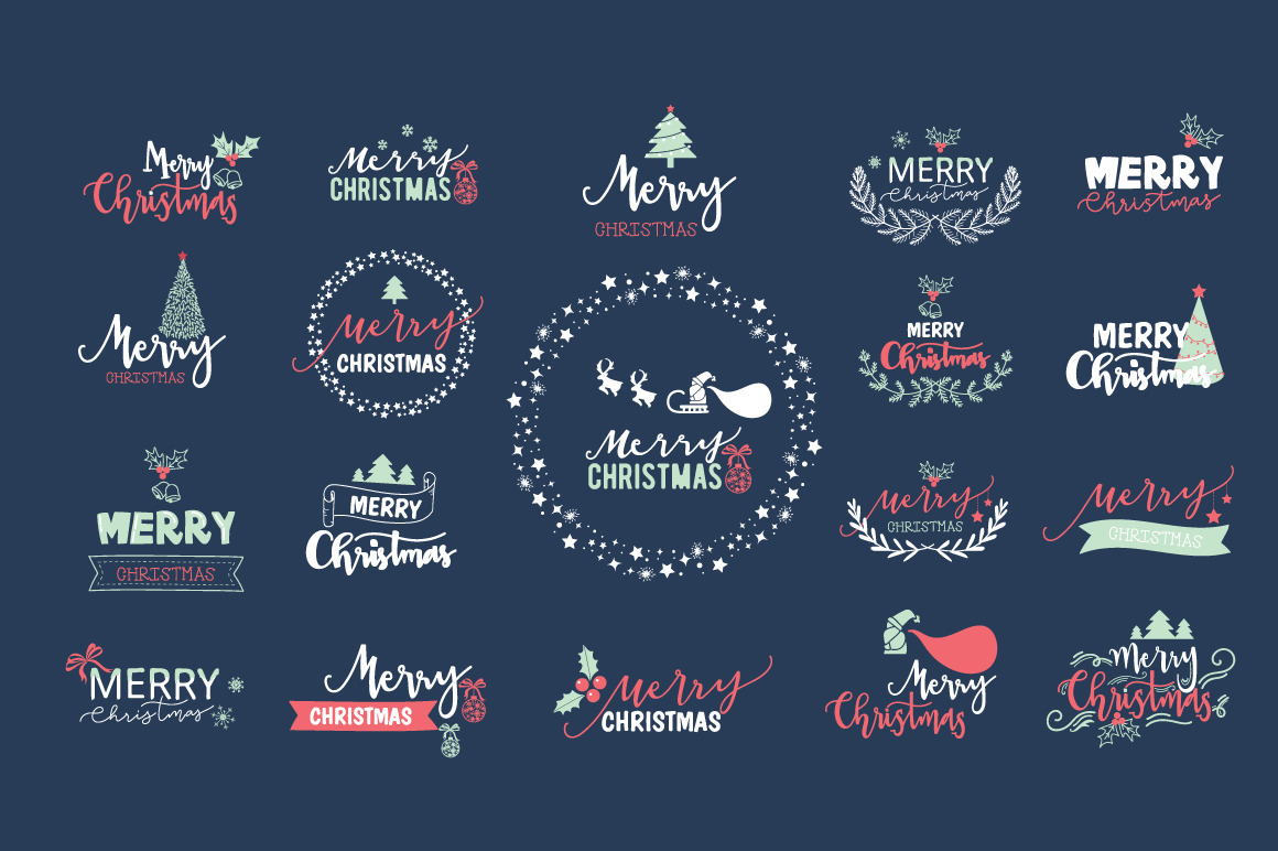 Christmas ICON and WORD, a Decorative Illustration by MooBeer