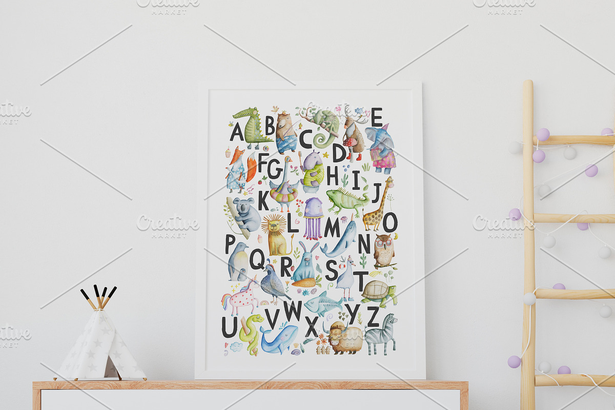 Watercolor Alphabet poster