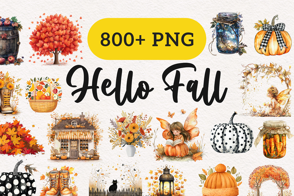 Whimsy Boho Fall Clipart, a Decorative Illustration by PaintPixelCo