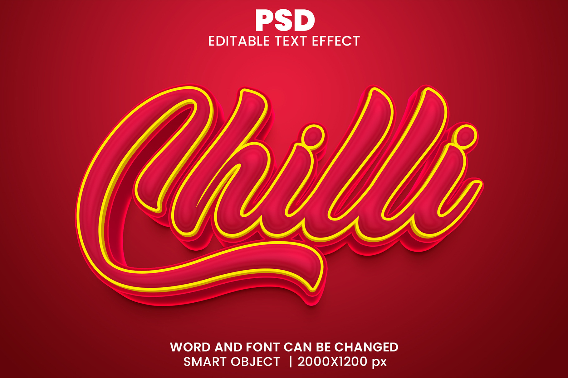 Chilli 3d Editable Text Effect Style, a Layer Style Add-On by bdrobin
