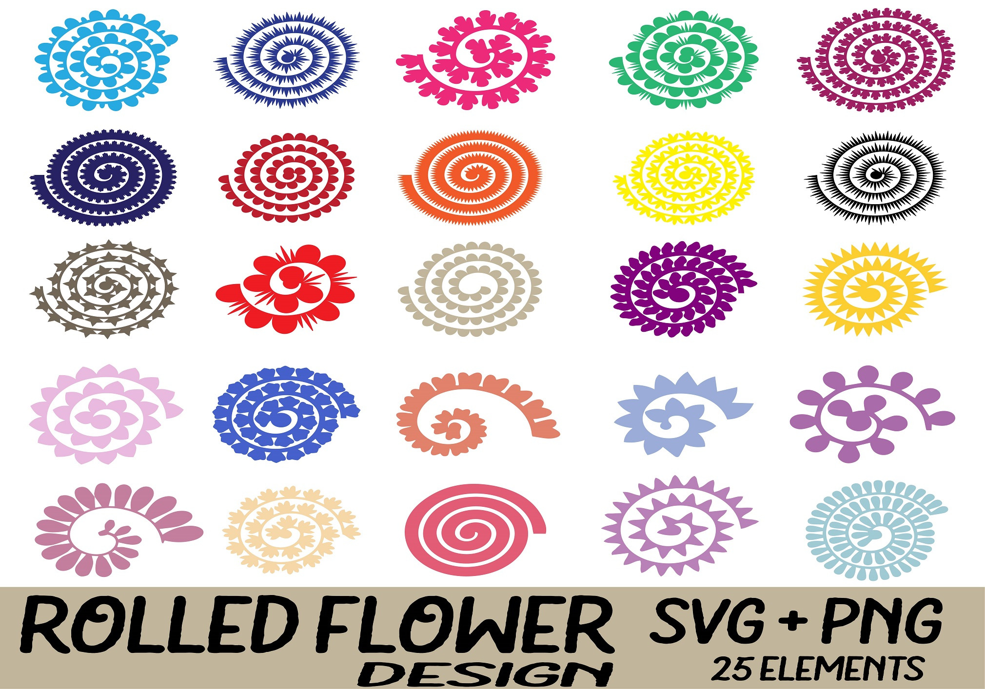 Rolled flower SVG | Creative Market