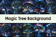 Magic Tree Background, a Background Graphic by AdriOP