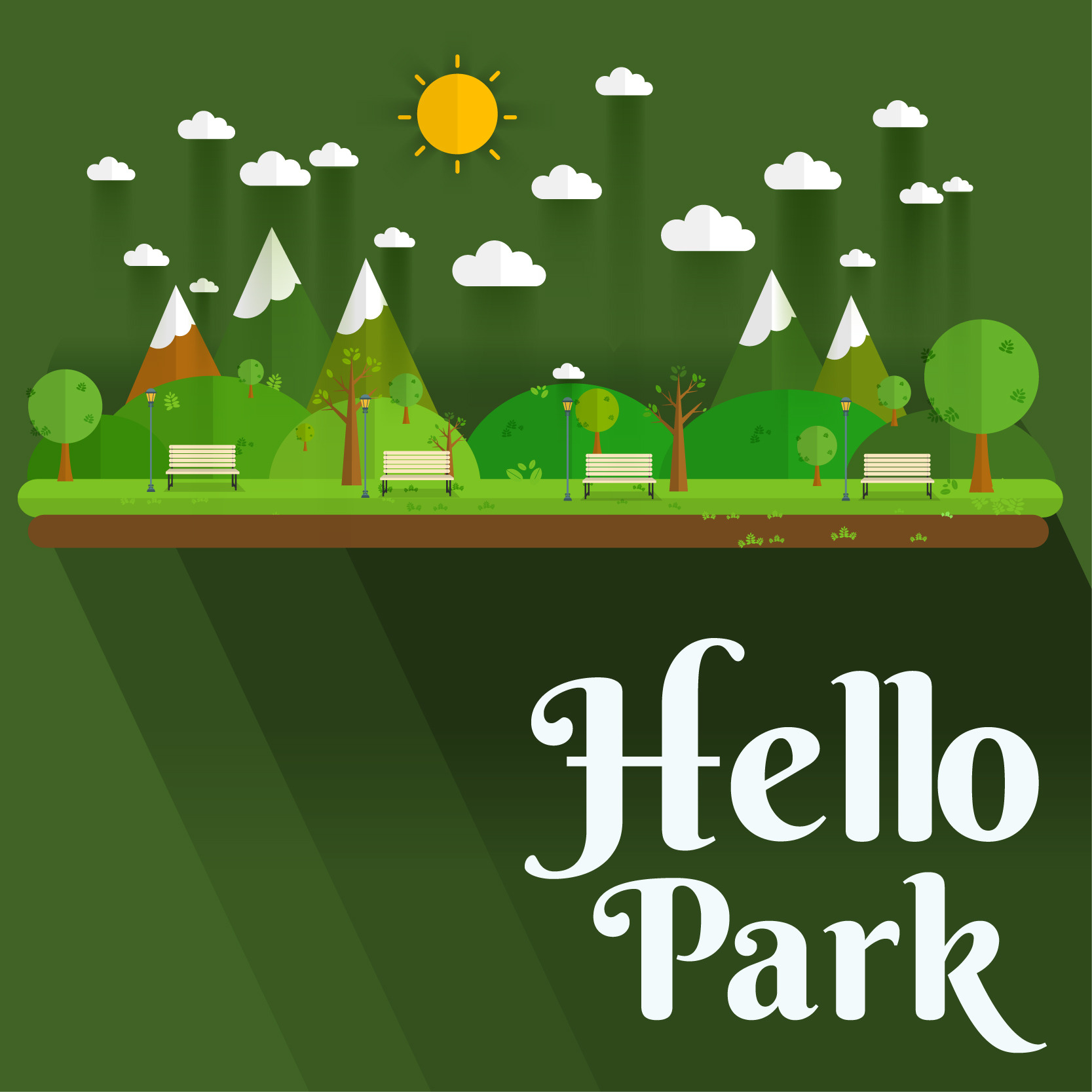 Hello Park. Natural landscape, an Illustration by essense