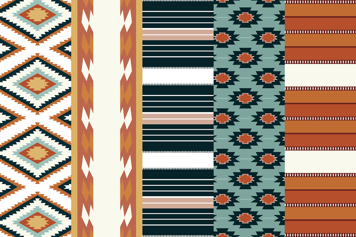 Five Southwestern Patterns, a Graphic by By Jessie Kay