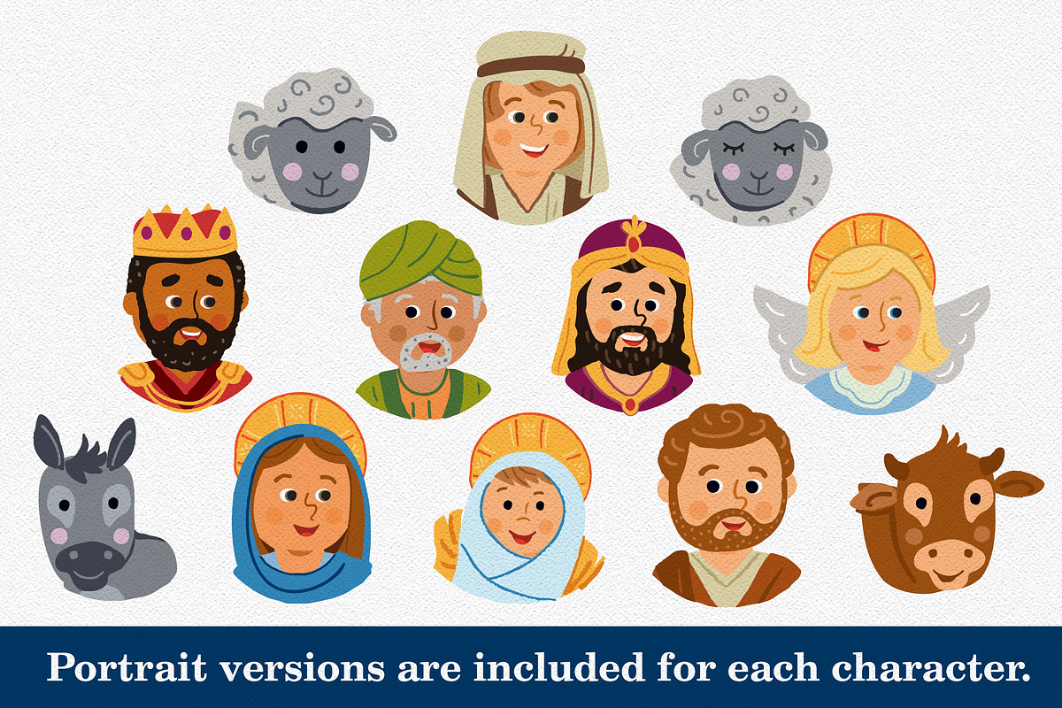 Christmas Nativity Characters Set, a Person Illustration by Scott Hodges