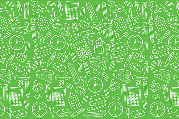 Office supplies seamless pattern, a Pattern Graphic by Volyk