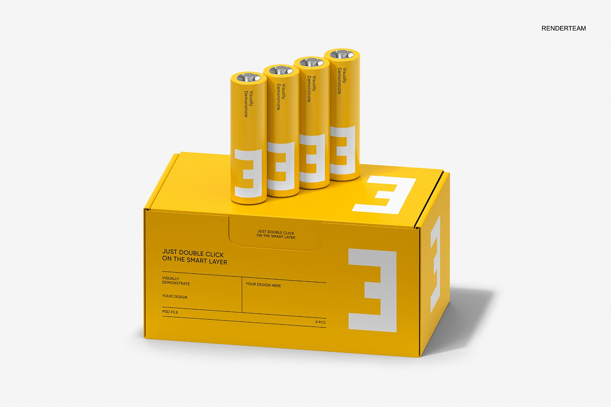 Battery Packaging Mockup Set (4 PSD)