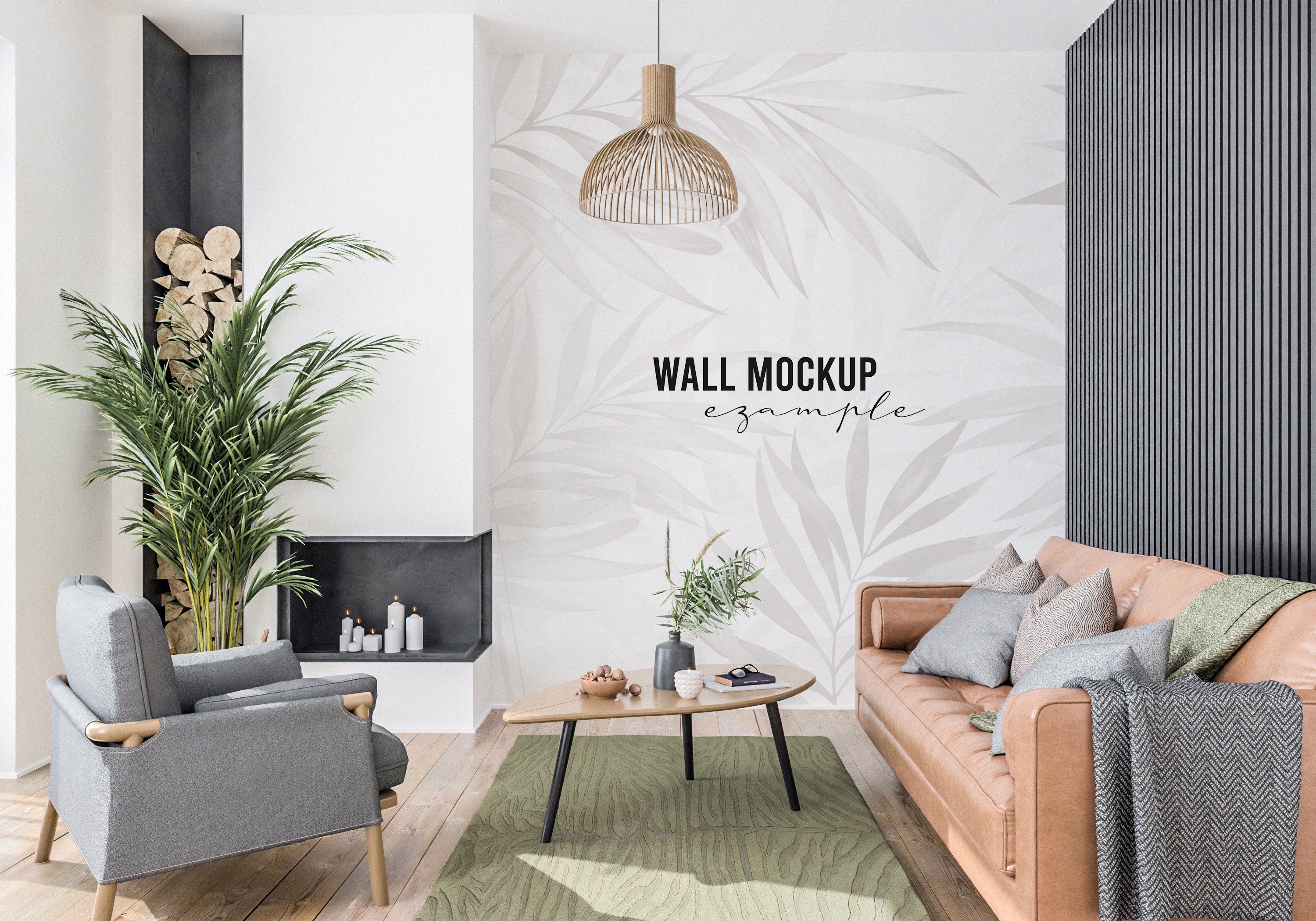 Wallpaper mockup - Wall mockup - Room | Creative Market
