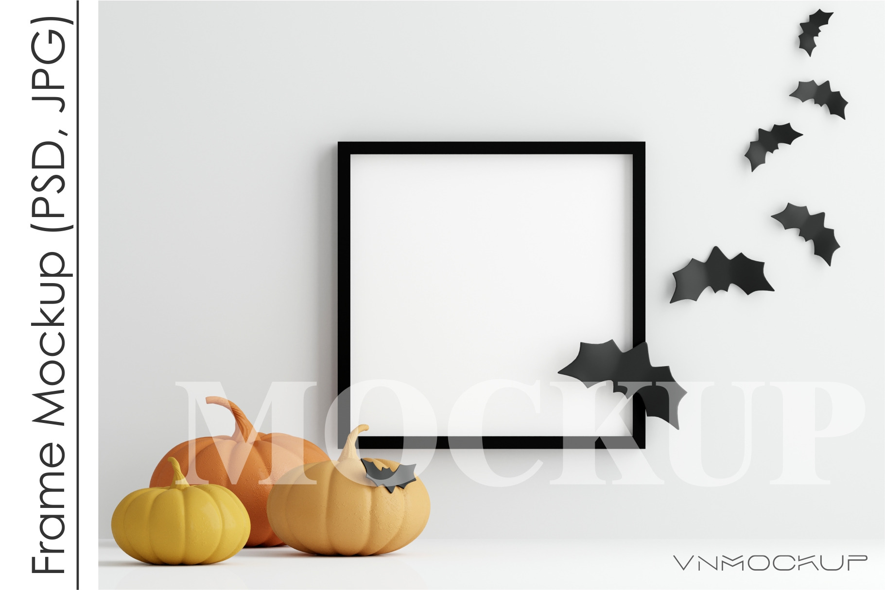 Halloween Frame Mockup PSD JPG, a Print Template by VNmockup