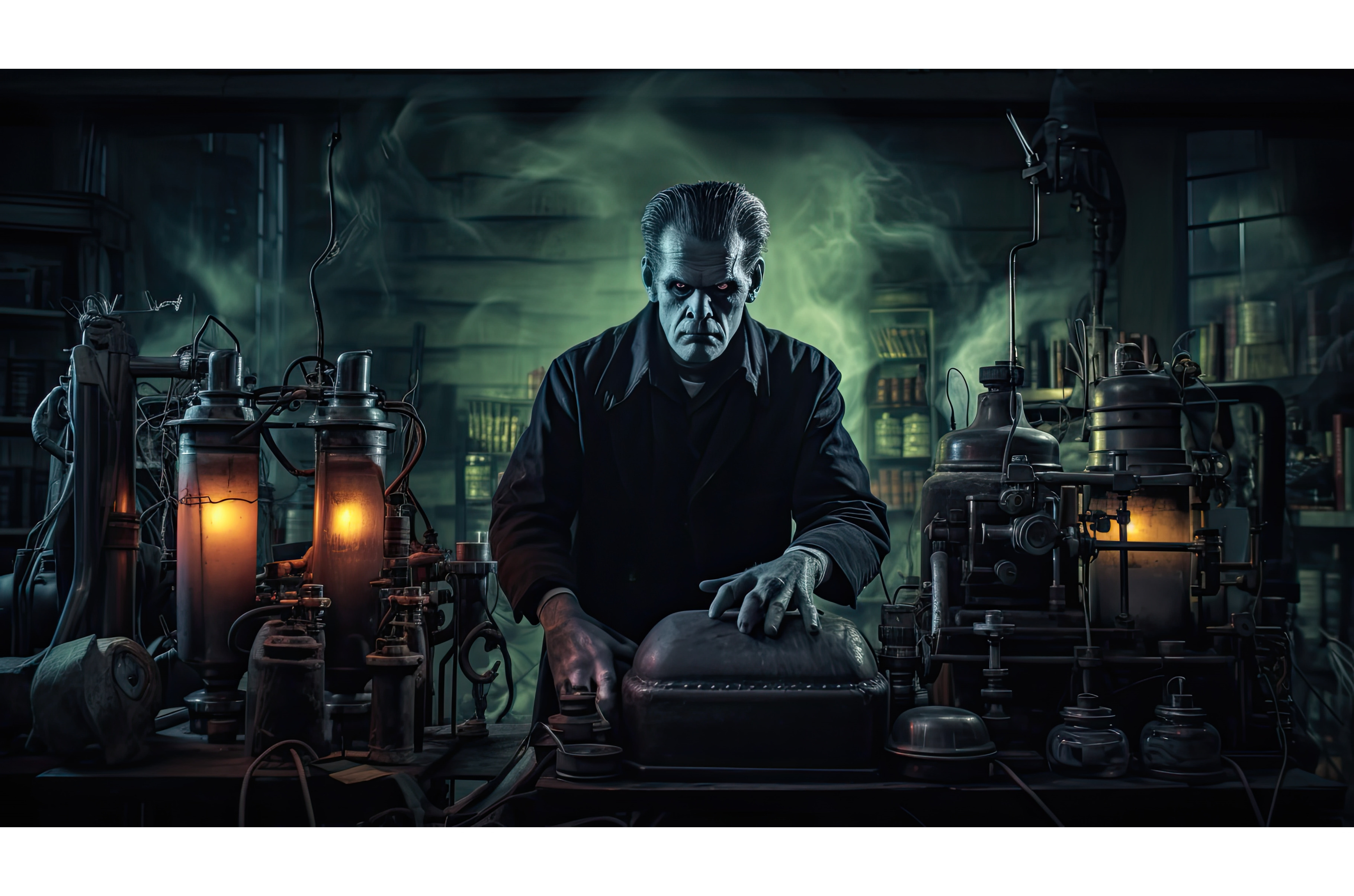 gothic horror frankenstein ai, a Technology Photo by pikepicture