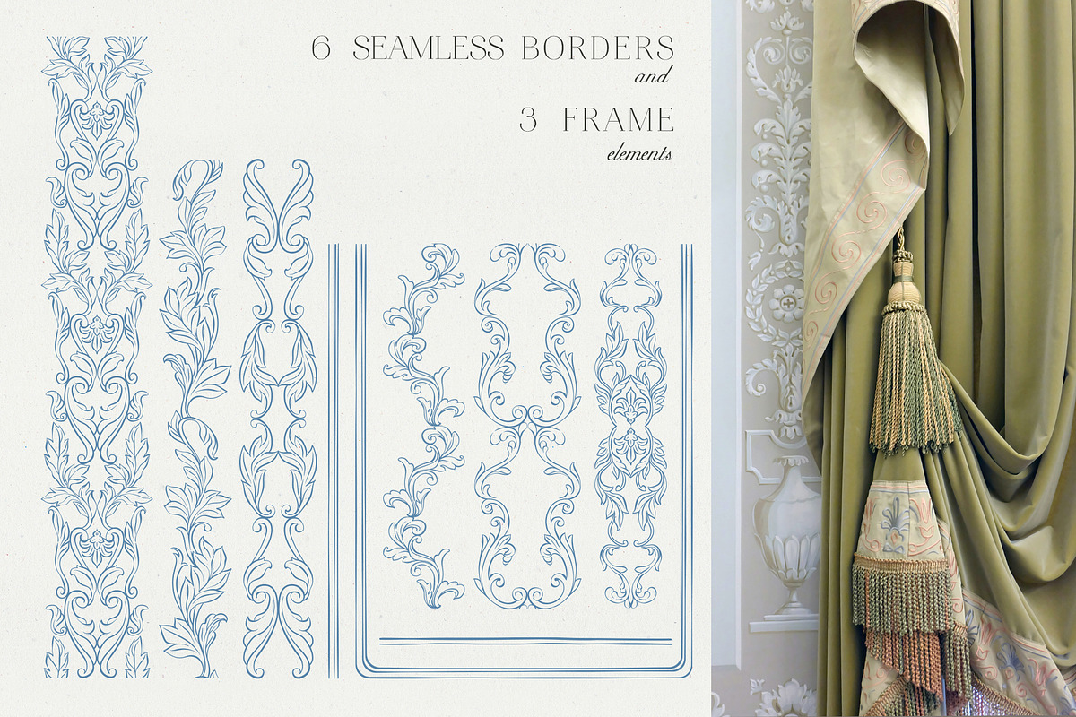 Baroque Line Art | Frames & Crests, a Decorative Illustration by ...
