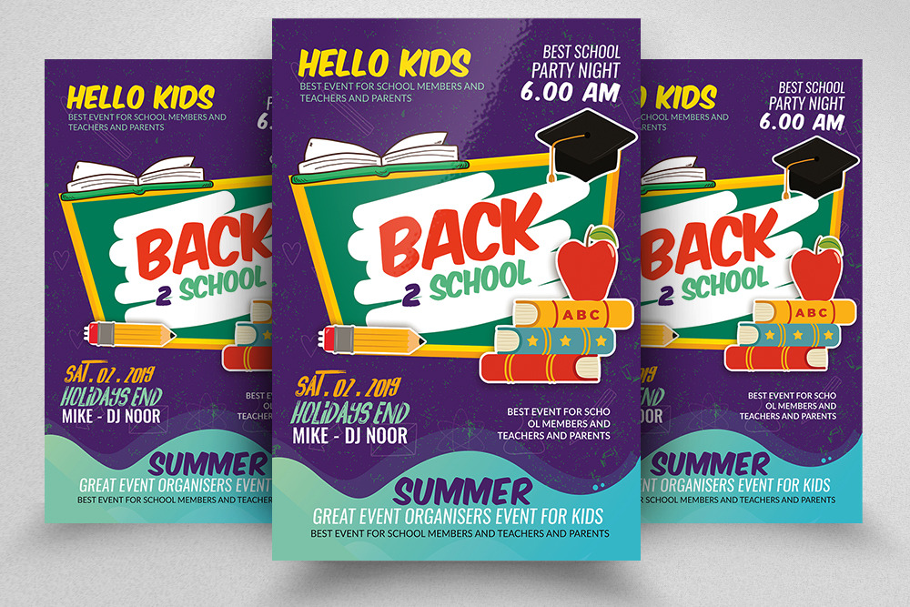 Back 2 School Flyer Template, a Flyer Template by Design Up