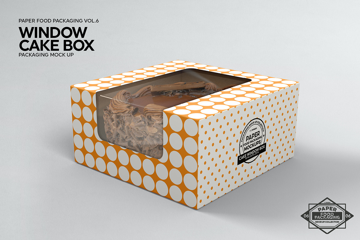 Cake Window Box Packaging Mockup, a Packaging Mockup by INCDesign