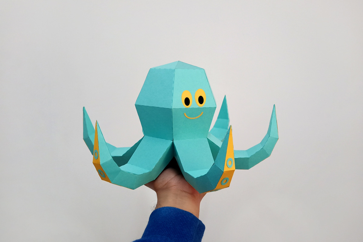 DIY Octopus Sculpture- 3d papercraft, a Templates & Theme by PAPER amaze