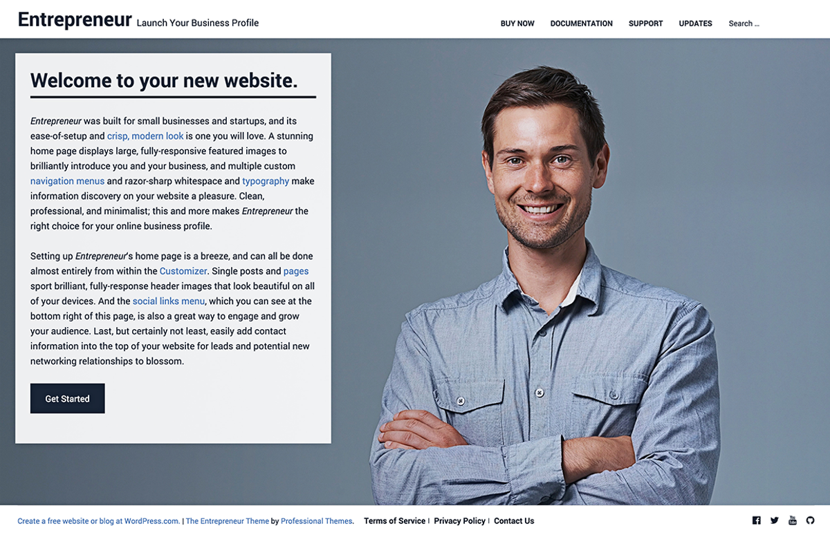 Entrepreneur WordPress Theme, a WordPress Template by We Cobble | Creative Market