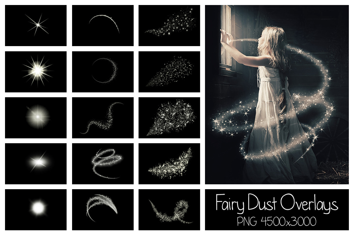 30 Fairy Dust PNG Overlays, a Texture Graphic by LovePhotoMoment