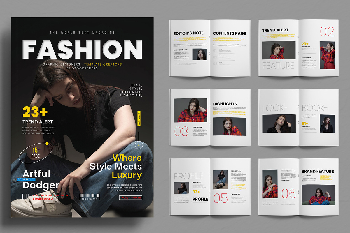 Trendy Fashion Magazine Template