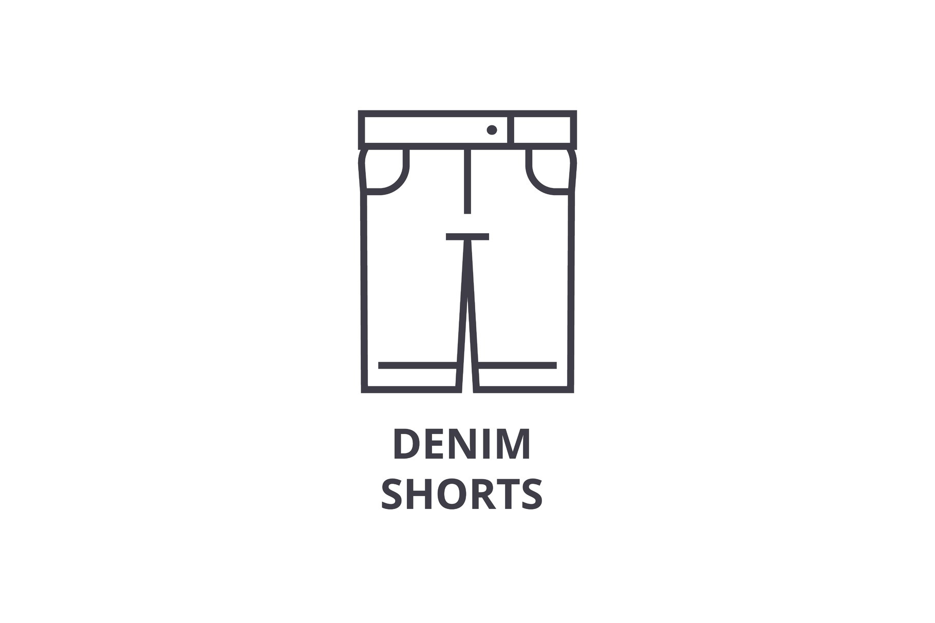 denim shorts line icon, outline sign, linear symbol, vector, flat ...